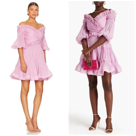 Zimmermann | Dresses | Zimmermann Pleated Taffeta Off The Shoulder Mini ...